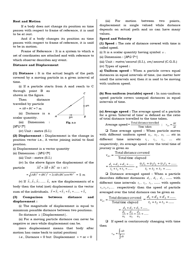 1d Syn | PDF | Speed | Velocity