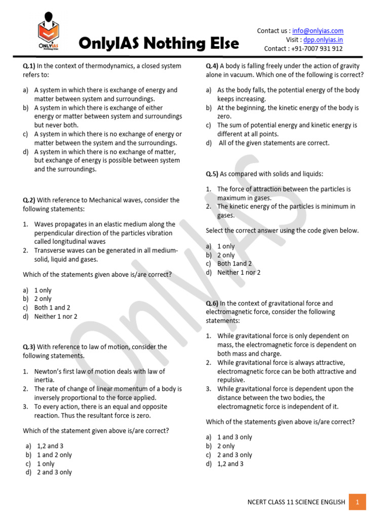 Class 11 Science | PDF | Force | Radioactive Decay