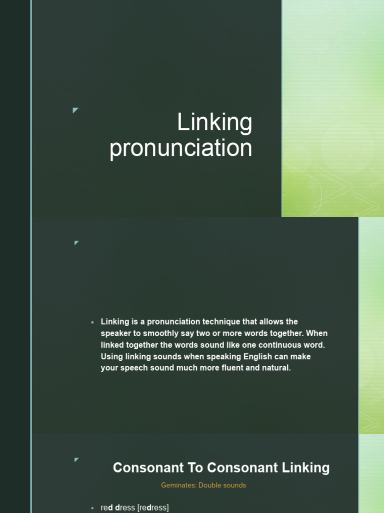 Linking Pronunciation | PDF | Language Families | Oral Communication
