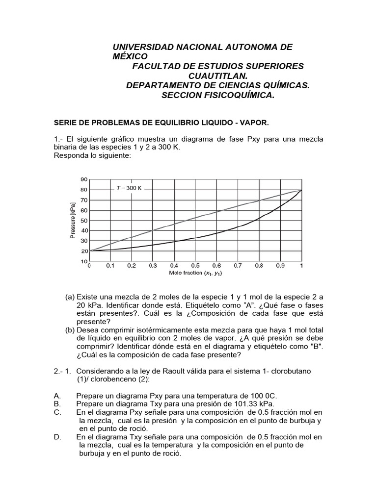 Serie de Equilibrio Liquido - Vapor. | PDF | Vapor | Fase (materia)