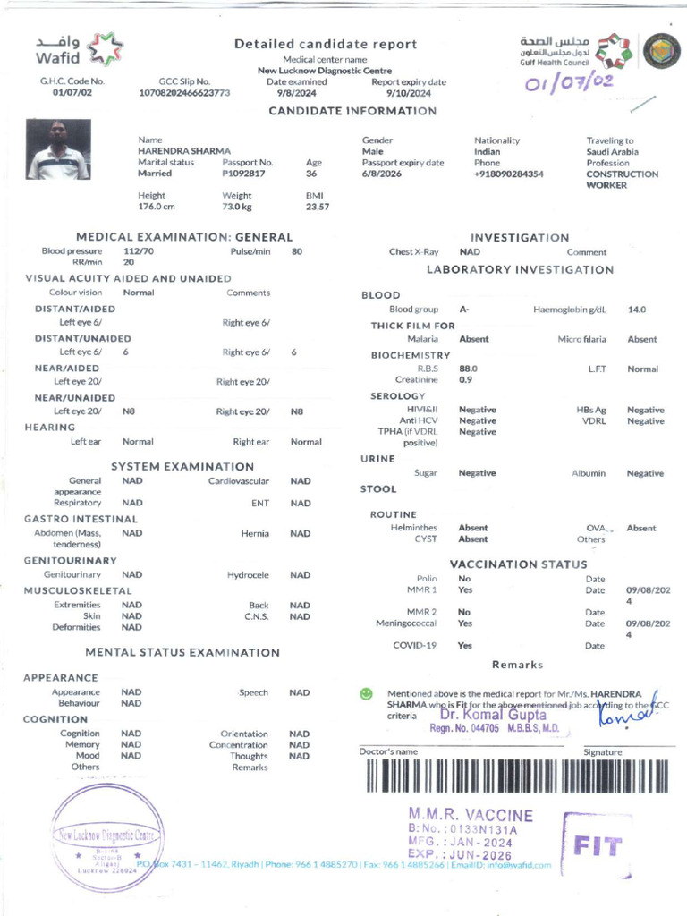 Harendra Sharma Medical Report | PDF