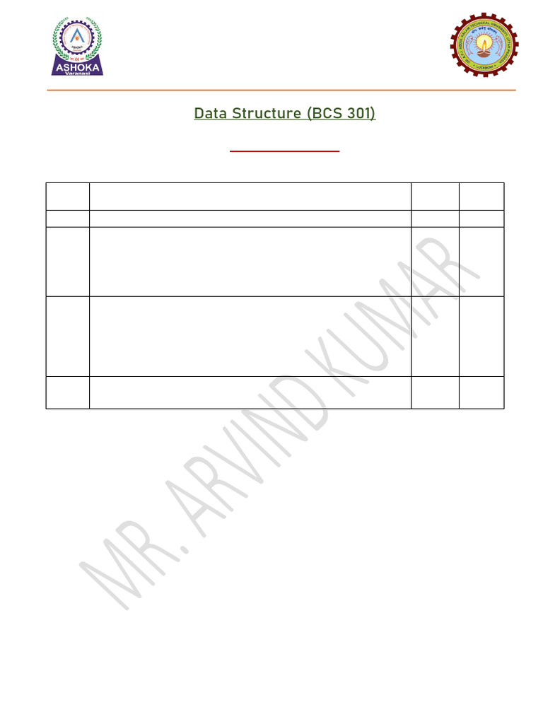 Data Structure Assignment for B.Tech 2023-24 | PDF | Teaching Methods & Materials