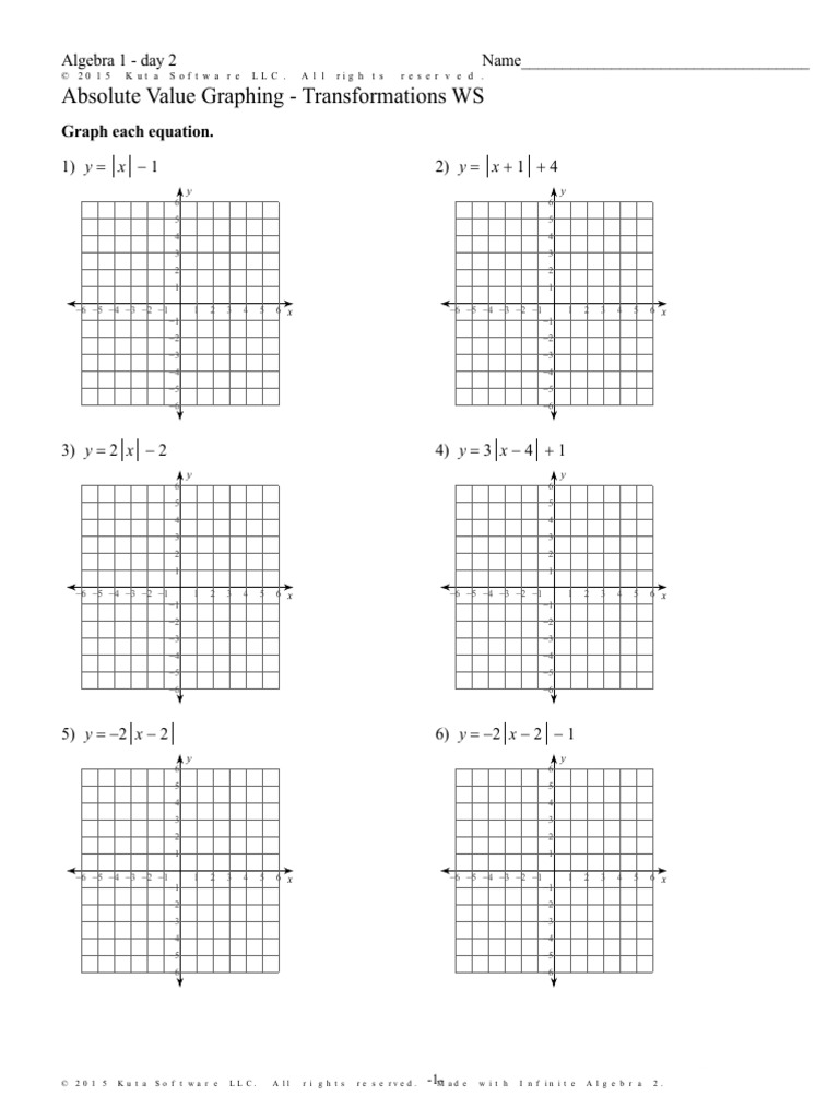 Absolute Value Graphing - Transformations Ws Day 2 | PDF | Mathematical Relations | Theoretical ...
