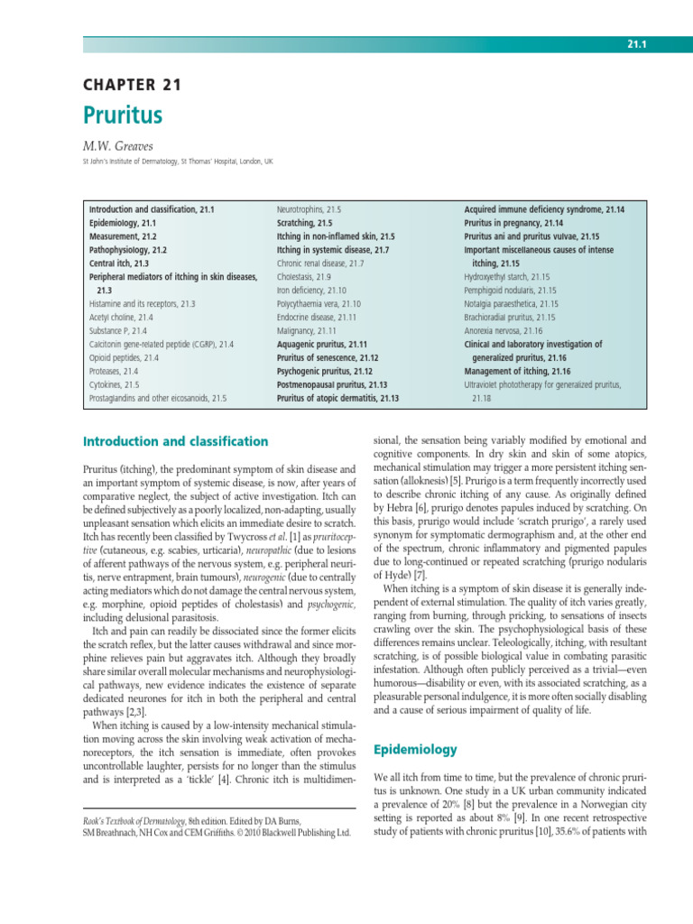 Pruritus | PDF | Neuroscience | Nervous System