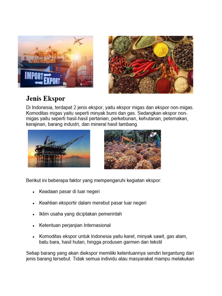 Jenis Ekspor INPOR | PDF