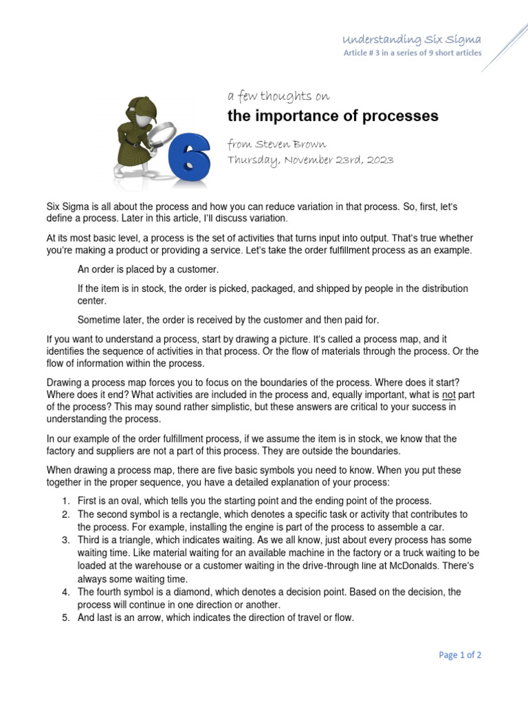 03 - A Few Thoughts On The Importance of Processes | PDF | Six Sigma ...