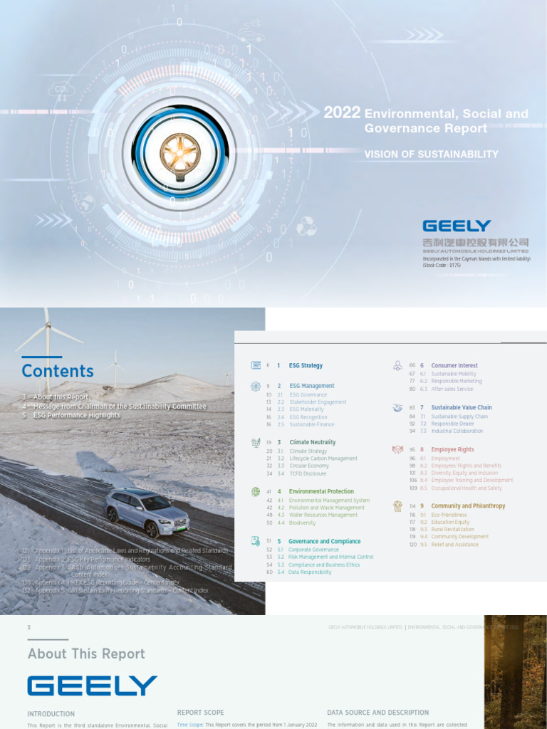 Geely ESG Report 2022 | PDF | Sustainability | Sustainable Development