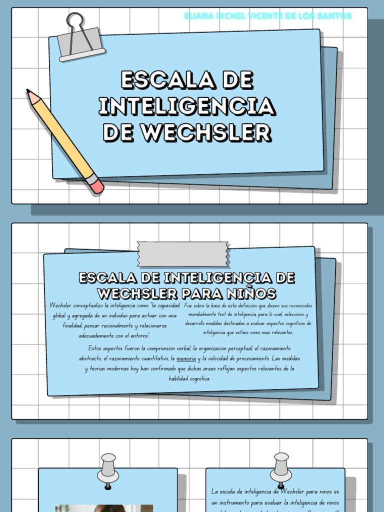 Características Escala de Inteligencia de Wechsler Pra Niños | PDF | Inteligencia | Escala de ...