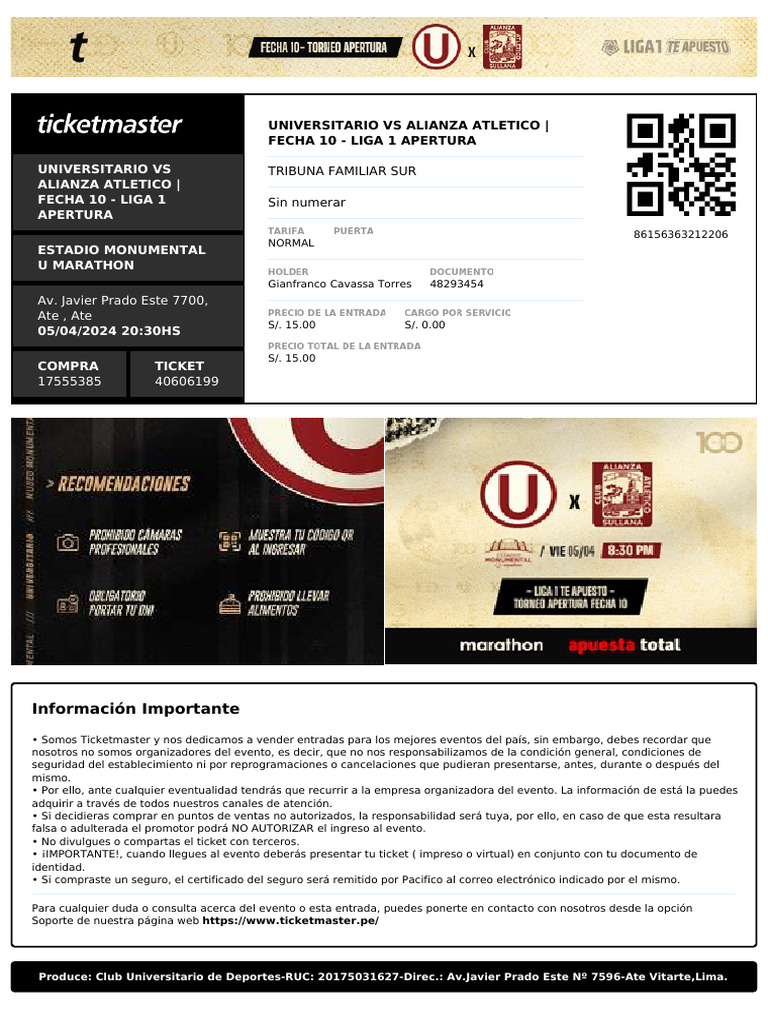 Ticket 23664765 | PDF