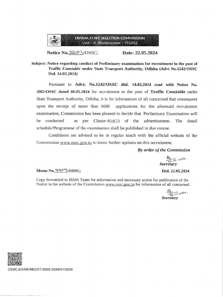 Notice No.-2203 - 0001 | PDF