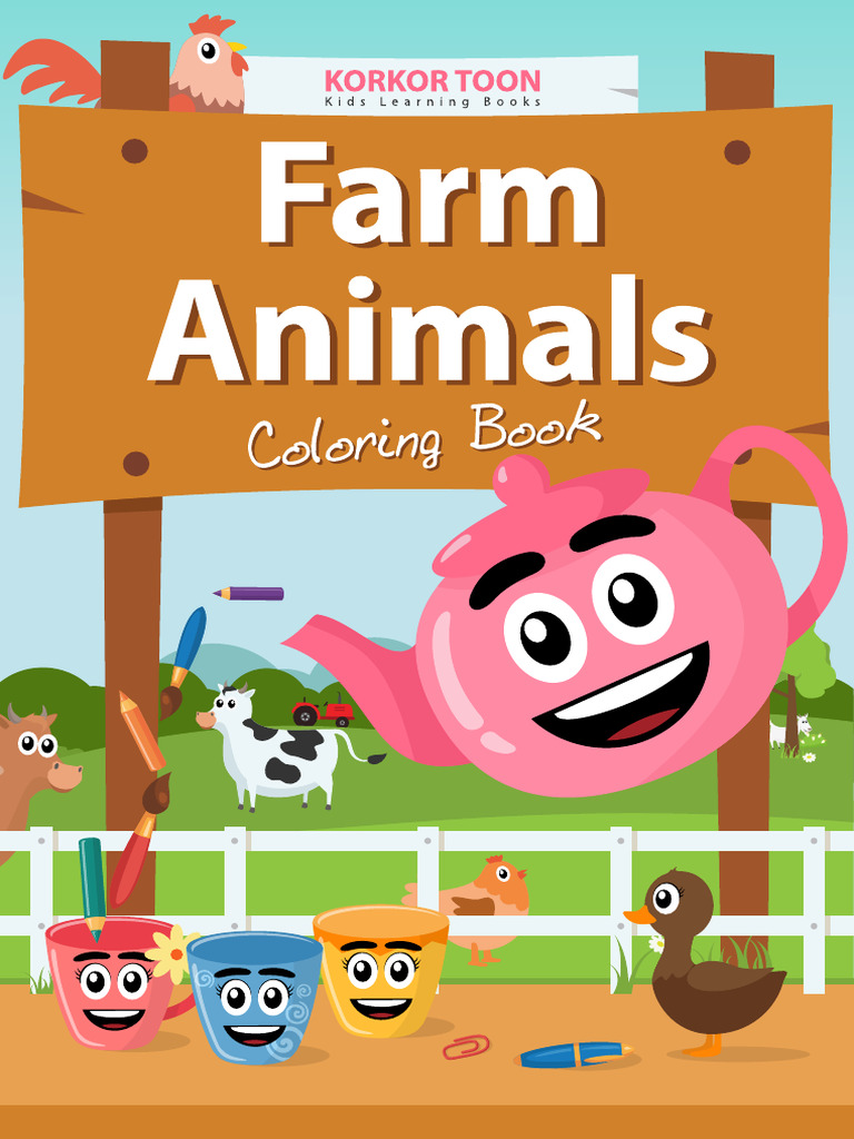 English Farm Animals Coloring Book - CDR | PDF