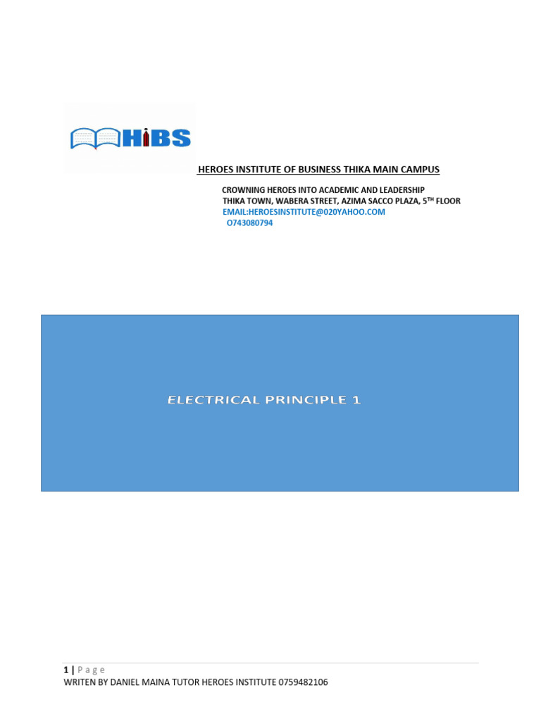 Principle 1 | PDF | Electromagnetism | Electrical Engineering