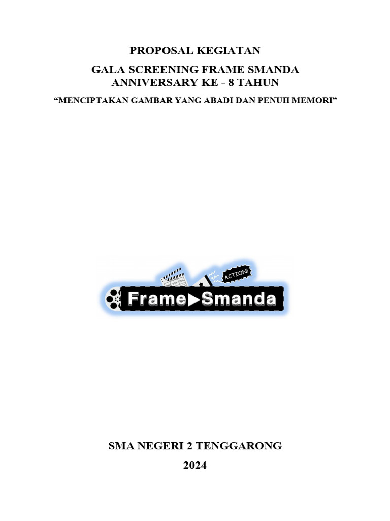 Proposal Gala Screening Frame F-8 | PDF