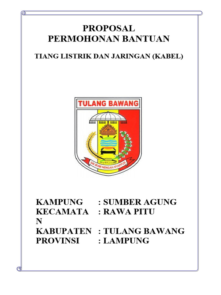 Proposal Tiang Listrik Dan Jaringan (Kabel) | PDF