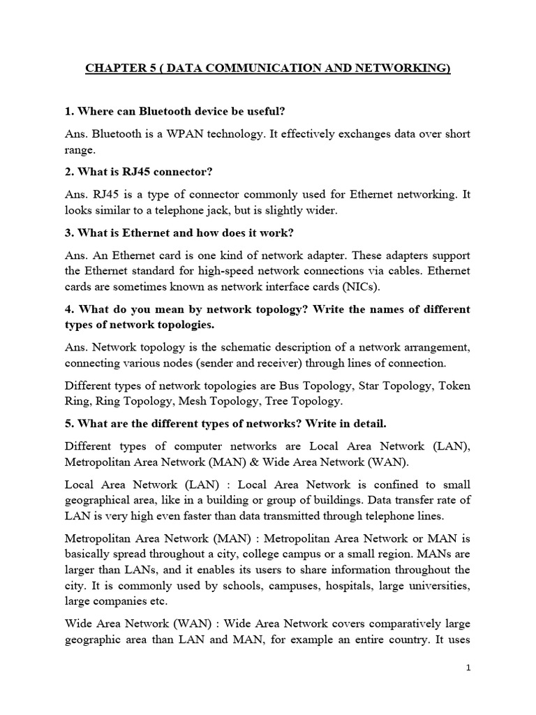 Notes Nos5 | PDF | Computer Network | Network Topology