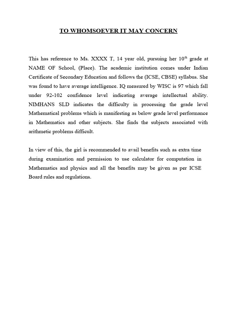 SLD Template | PDF | Learning Disability | Reading Comprehension