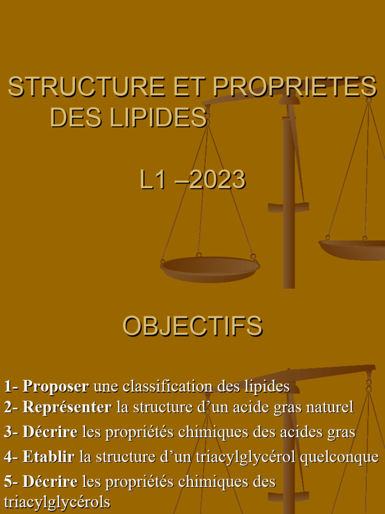 Lipides L1 2023 Structures Et Propriétés Physico-Chimiques | PDF ...