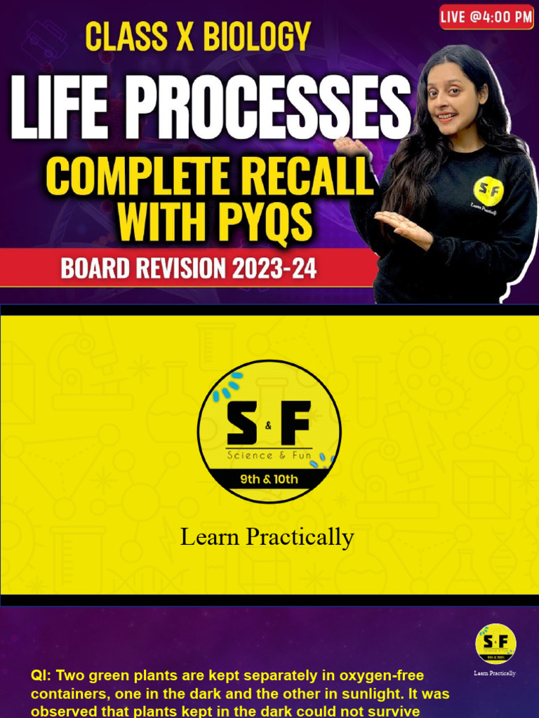 LIFE PROCESSES COMPLETE CHAPTER WITH PYQs | PDF | Digestion | Stomach