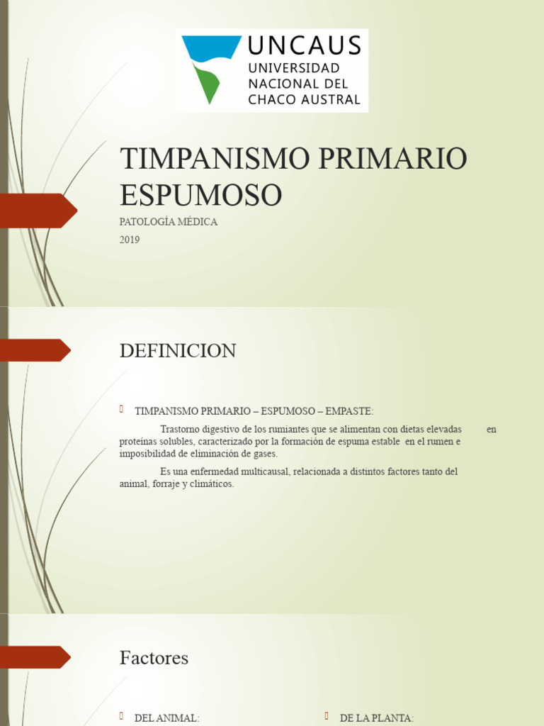 Timpanismo Primario Espumoso | PDF | Pasto