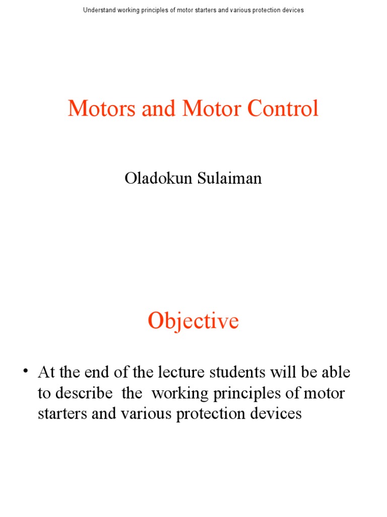 Motor Control and Protection Overview | PDF | Fuse (Electrical) | Inductor