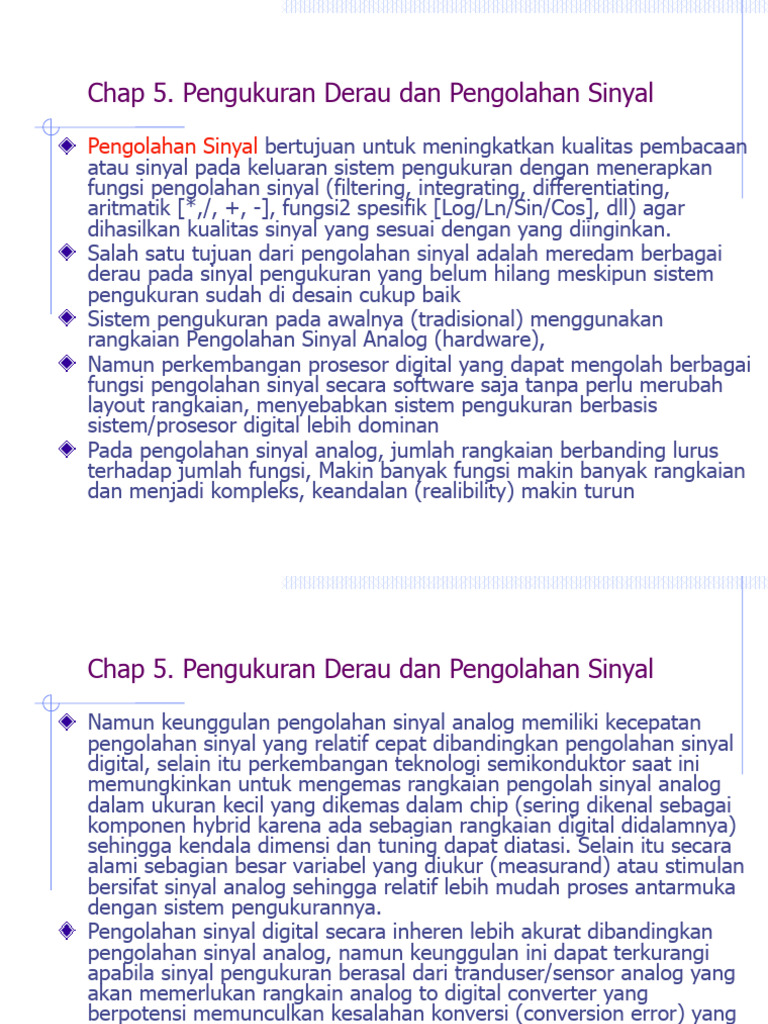 slide Sistem Instrumentasi Chap 5. Pengukuran Derau dan Pengolahan ...