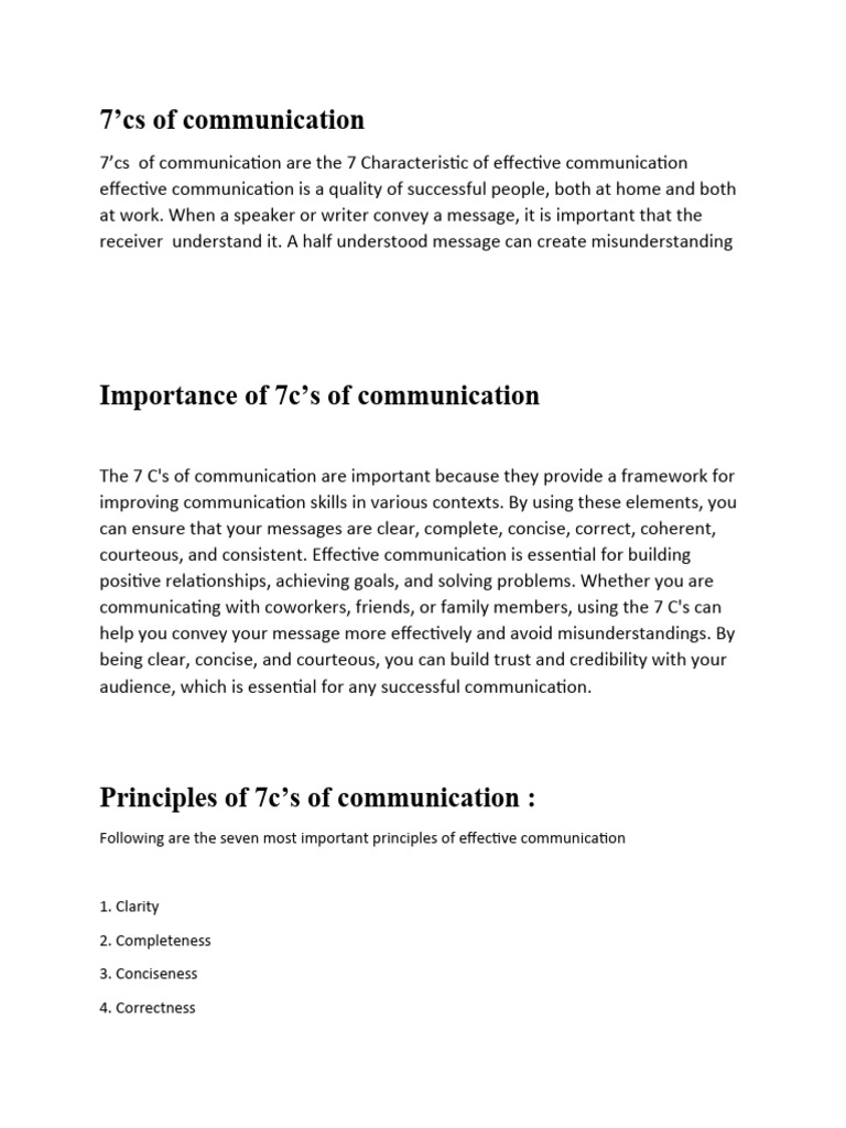 7'cs of Communication | PDF | Communication | Credibility
