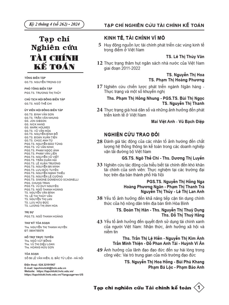 Tap Chi Nghien Cuu Tai Chinh Ke Toan | PDF