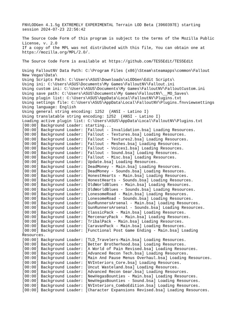 FNVLODGen 4.1.5g Terrain LOD Beta | PDF | Text File | Plug In (Computing)