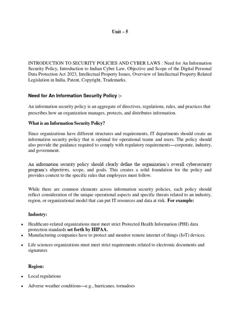 Cyber Security Unit-5 Notes | PDF | Information Security | Computer ...