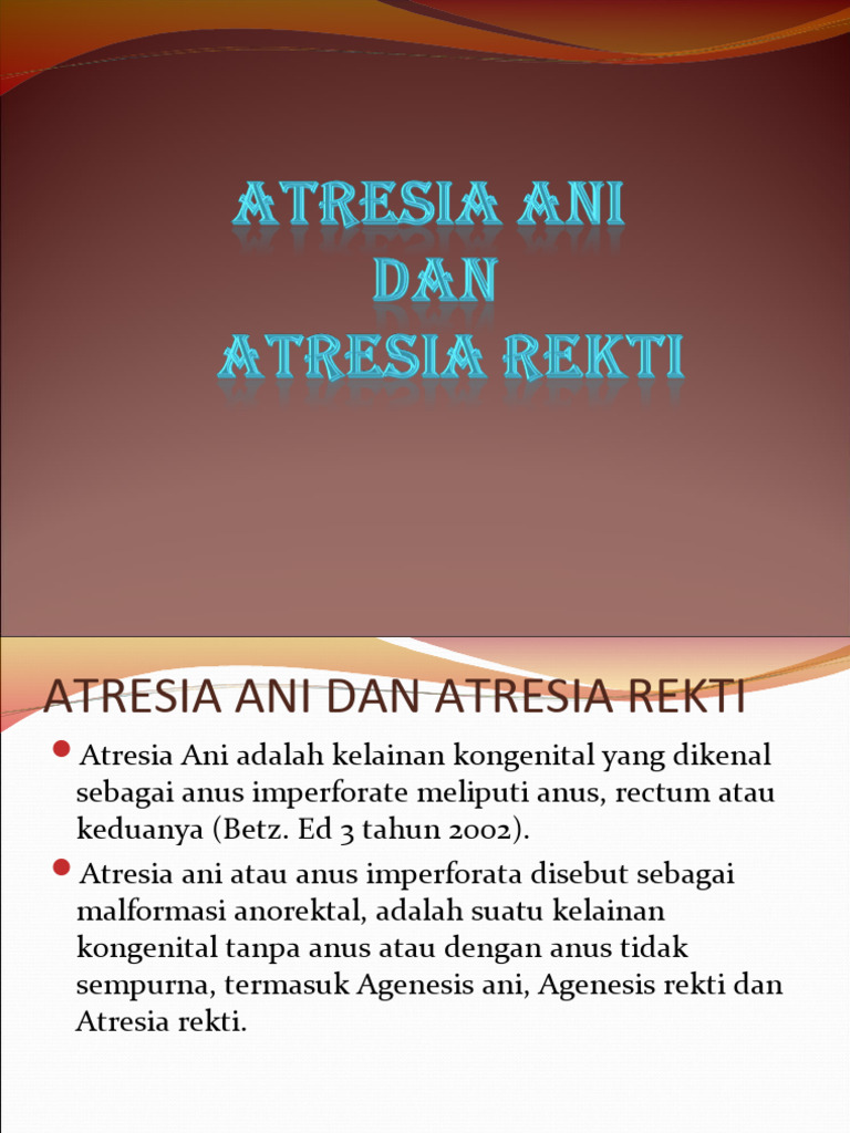 Atresia Ani Dan Rekti | PDF