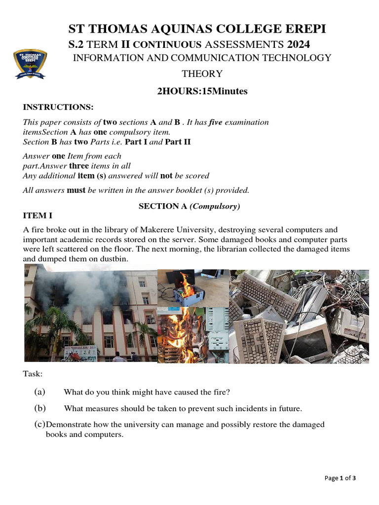 ICT Continuous Assessments 2024 Guide | PDF | Information And Communications Technology | Computing