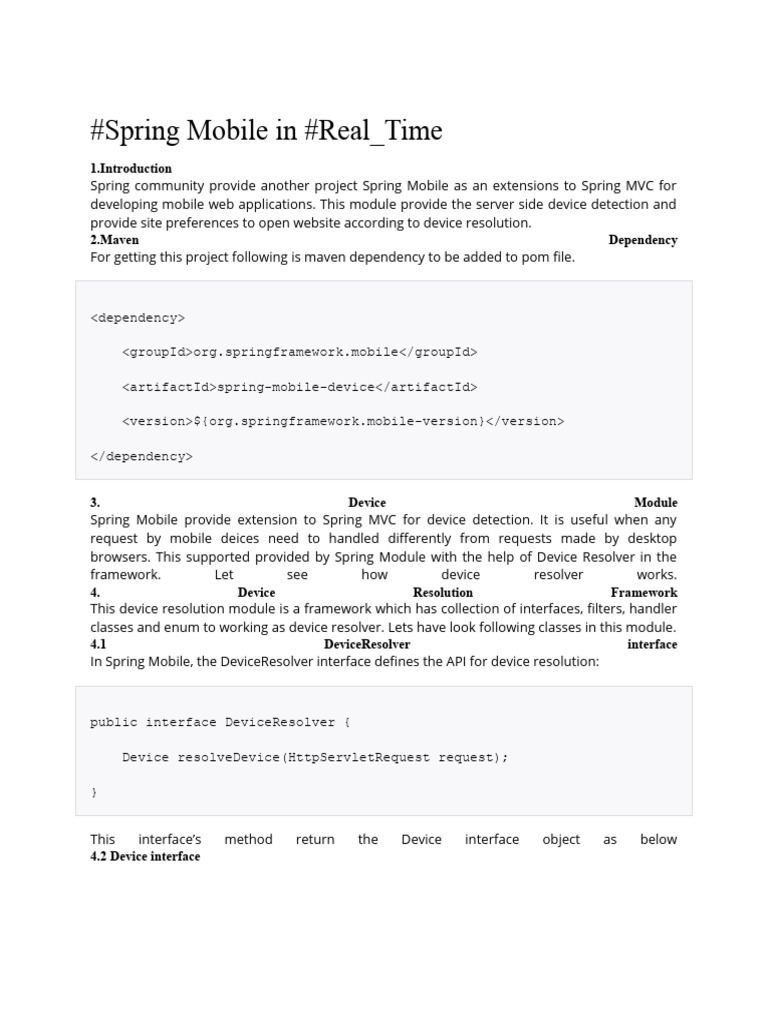 Spring Mobile Real Time Application | PDF | Spring Framework | Systems ...