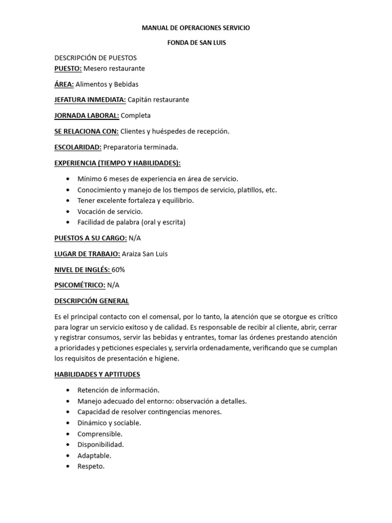 Información Recopilada para Servicio FDS 2024 | PDF | Business | Hotel