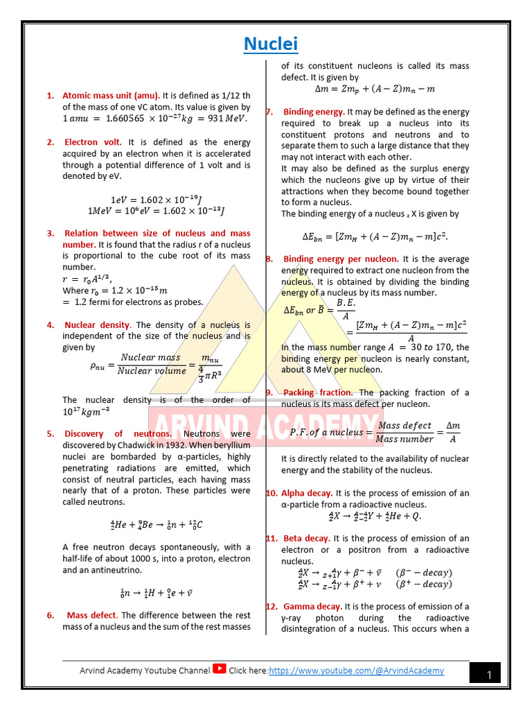 Chap 13 Nuclei | PDF | Atomic Nucleus | Radioactive Decay