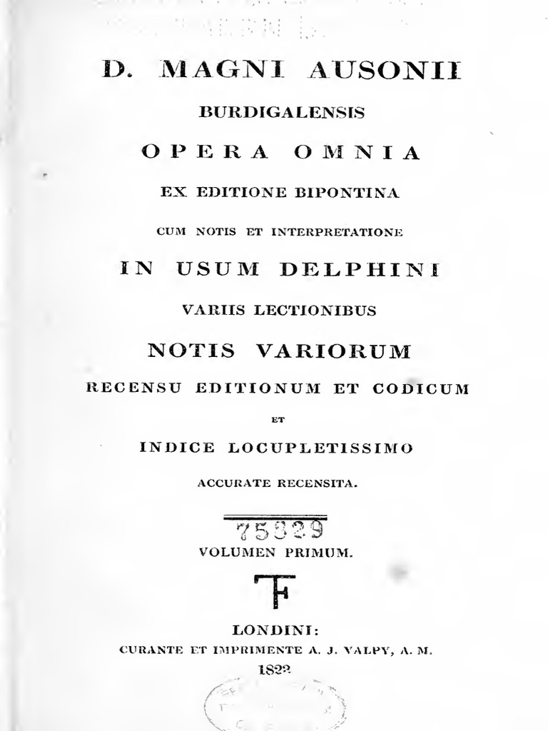 Ausonius - Valpy Index | PDF