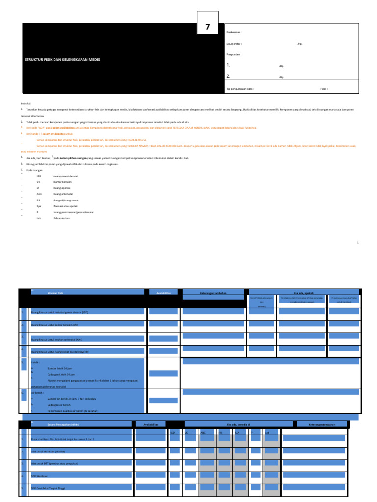 Instrumen Faskes Puskesmas | PDF