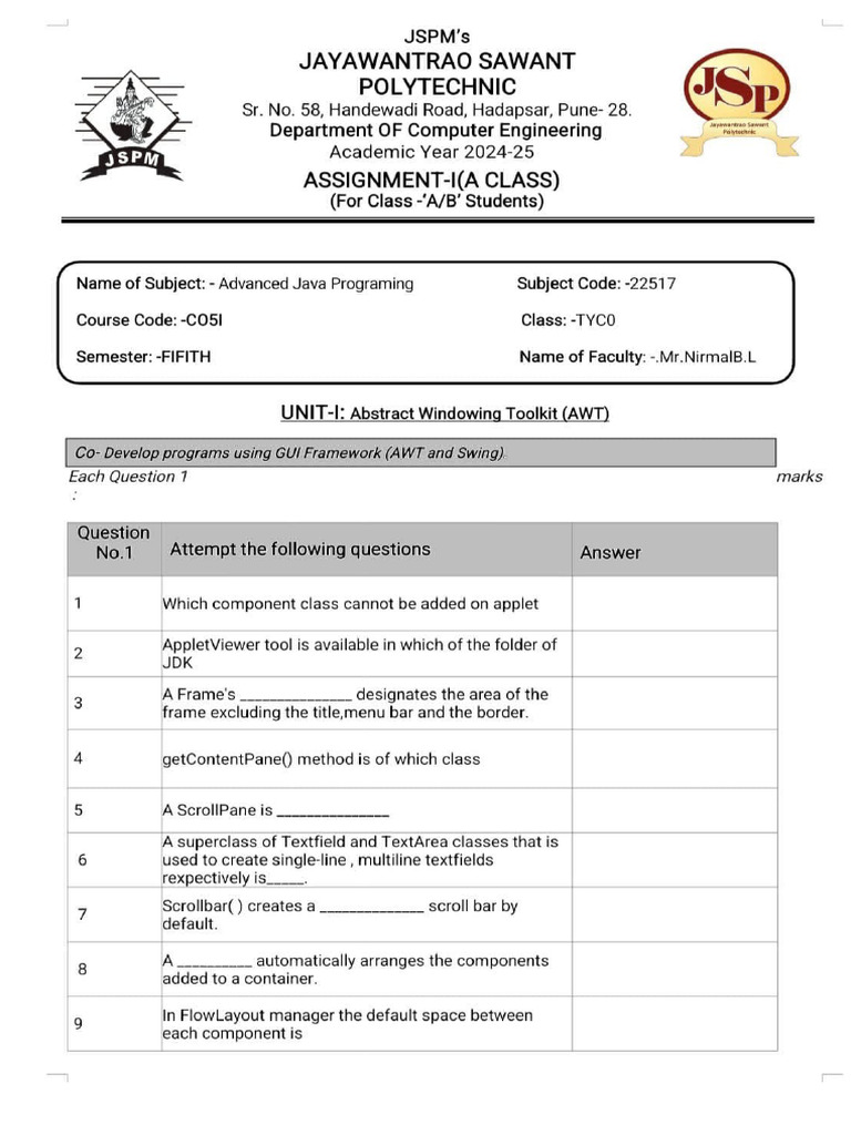 Ajp Assignment 1-1 | PDF