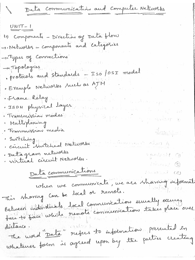 DCCN - Unit - 1 | PDF