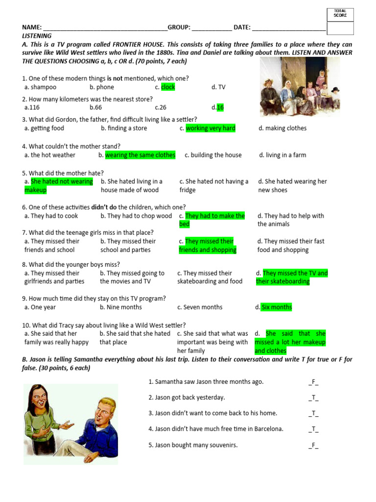 8 Listening Simple Past Homework | PDF