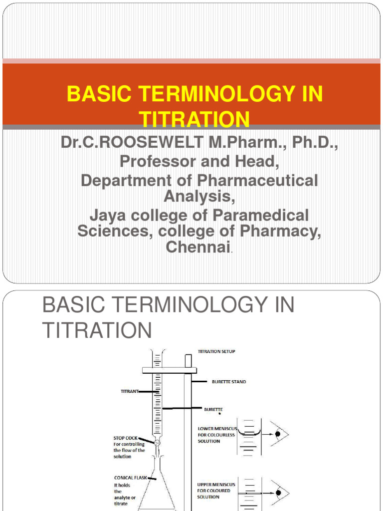 Titration Terminology Guide | PDF | Titration | Chemistry