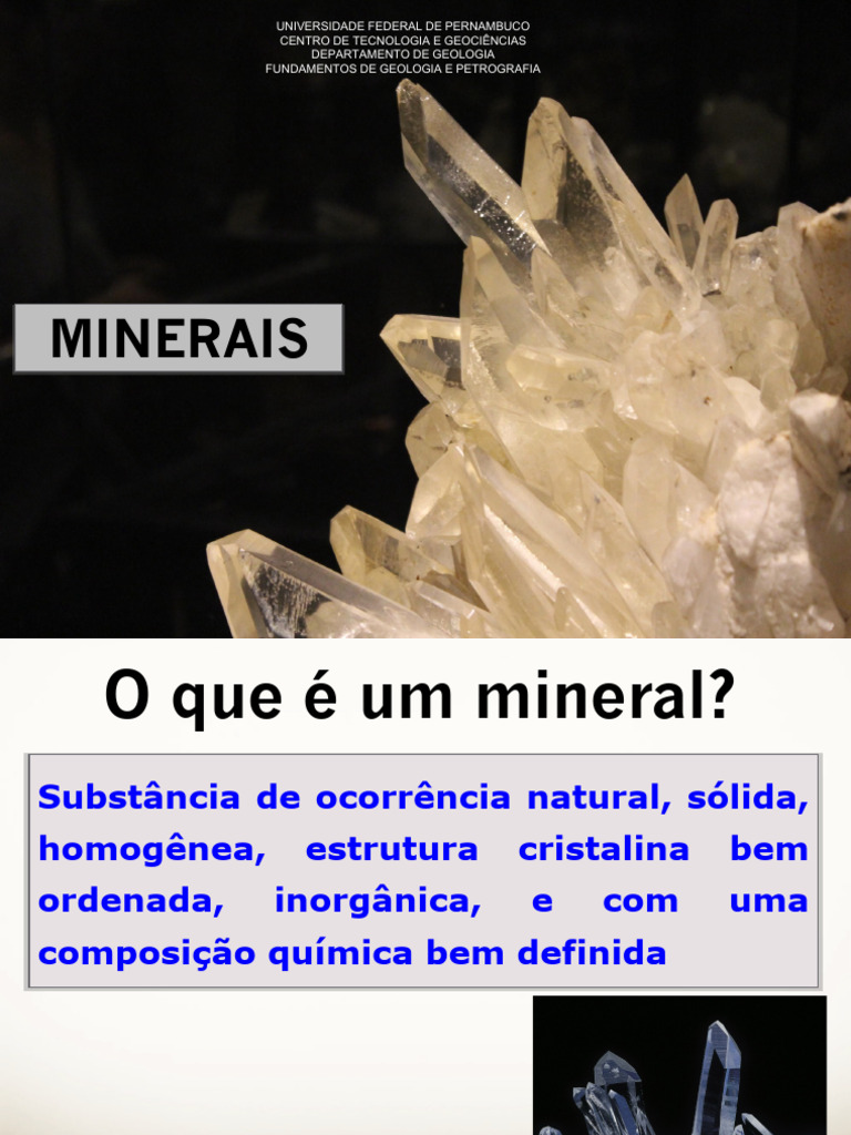 Aula Minerais Pdf Ligação Química Minerais