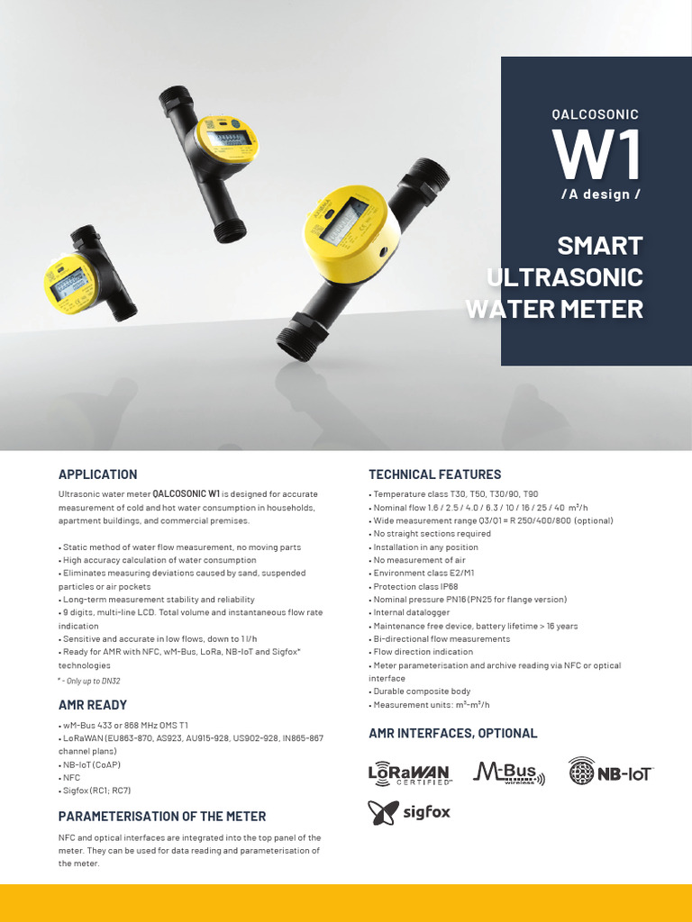 Axioma w1 Meter | PDF | Flow Measurement | Electronics