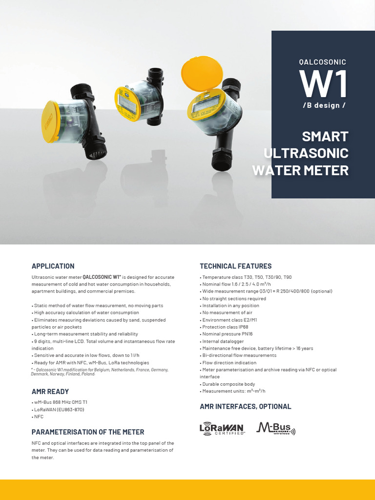 Axioma w1 Meter A | PDF | Flow Measurement | Electronics