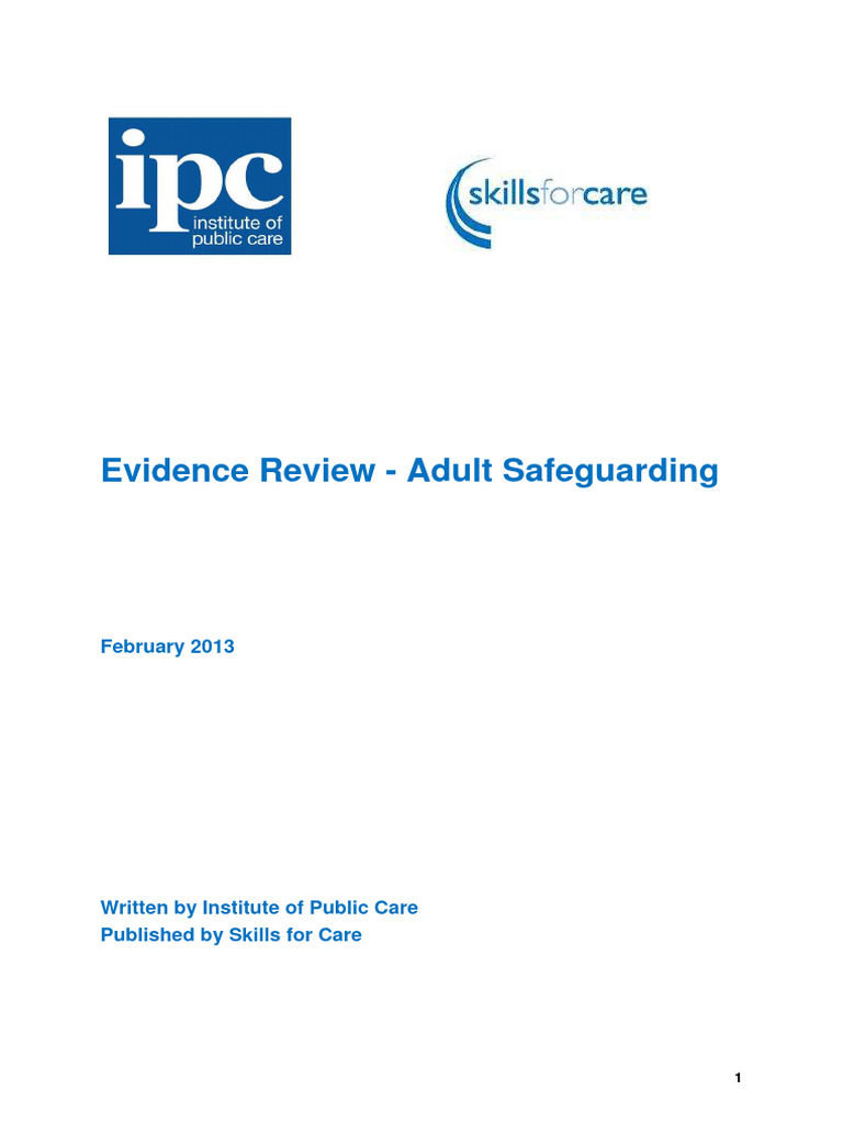 Evidence Review Adult Safeguarding 2013 | PDF | Social Work
