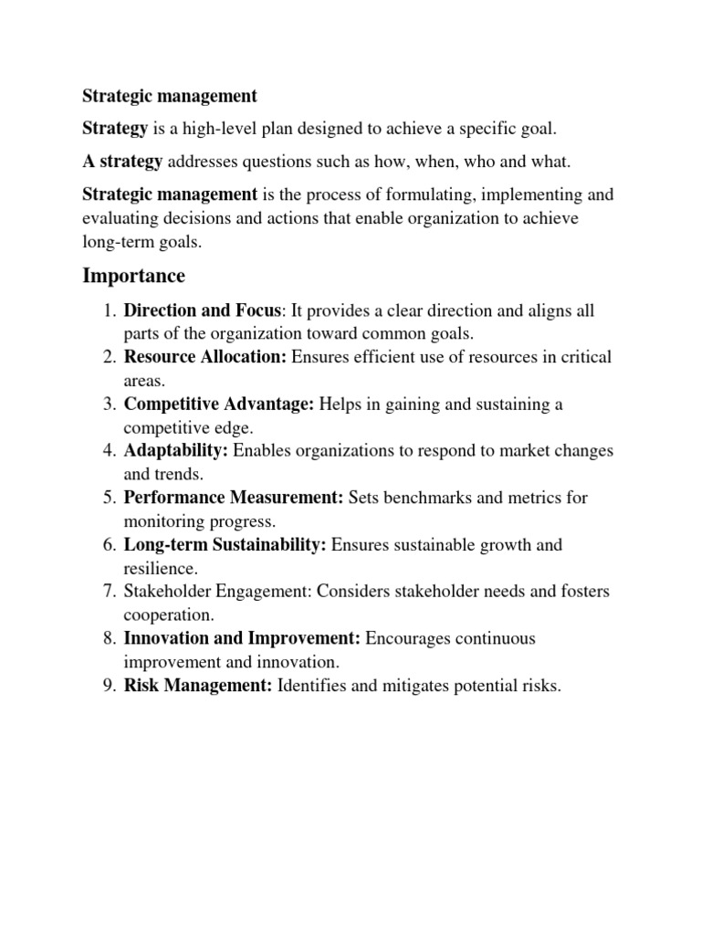 Strategic management | PDF | Strategic Management | Goal