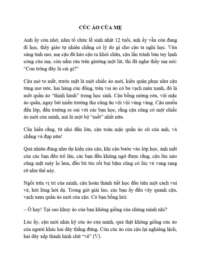 CÚC ÁO CỦA MẸ | PDF
