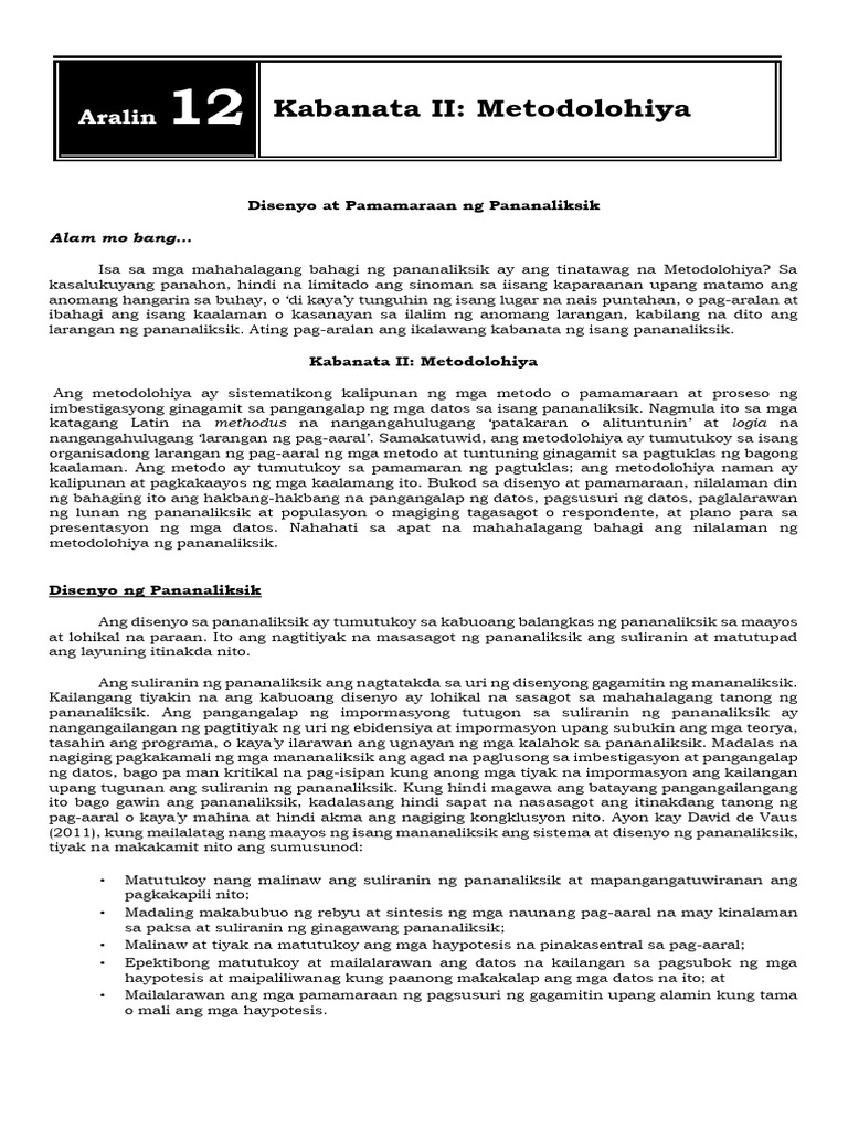 Pagbasa Module 12 | PDF