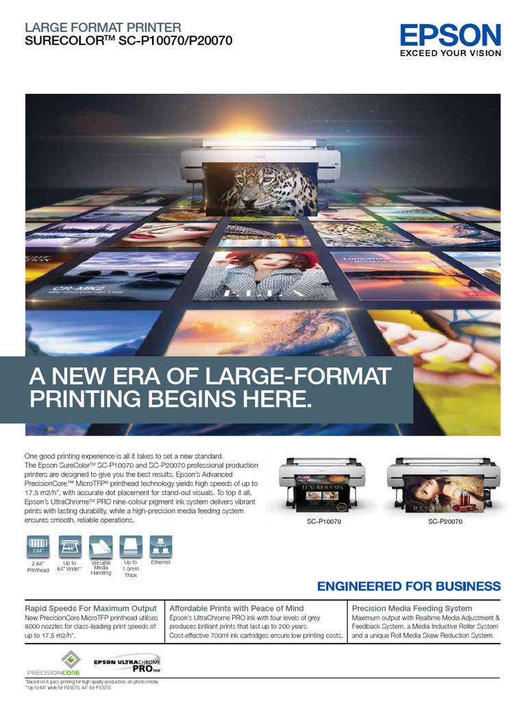 Epson Surecolor P10070 - 20070 Brochure | PDF | Printer (Computing) | Paper