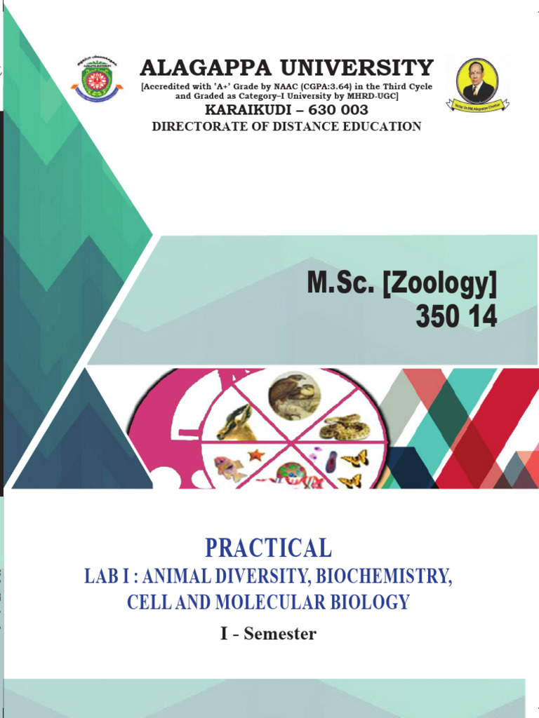 PG - M.Sc. - Zoology - 350 14 - Practical Lab I Animal Div Biochem Cell and Molecular Bio - MSC ...