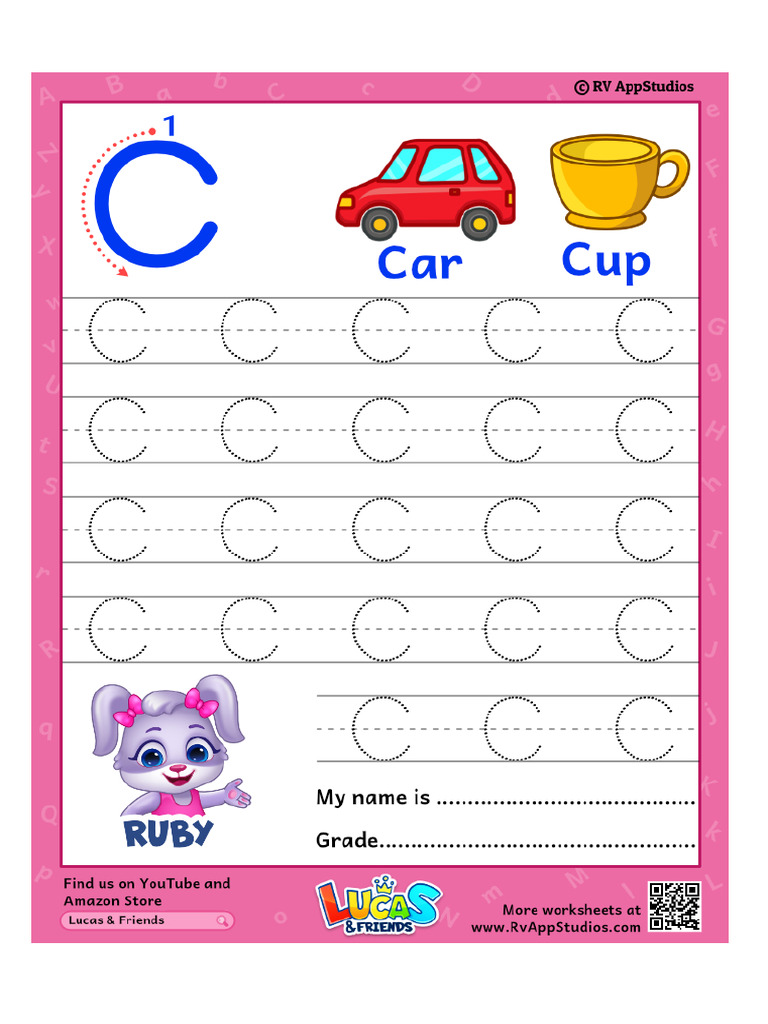 271 Free Printable Worksheets For Kids Capital Letter C Tracing ...